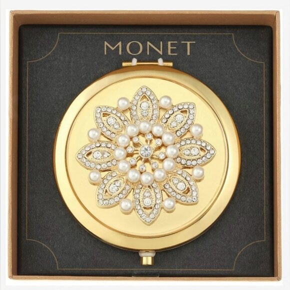Monet | Other | Monet Nwot Jewelry Gold Tone Gold Tone Compact Mirror ...